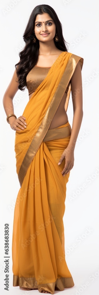 portrait of a beautiful young south asian indian woman standing full ...