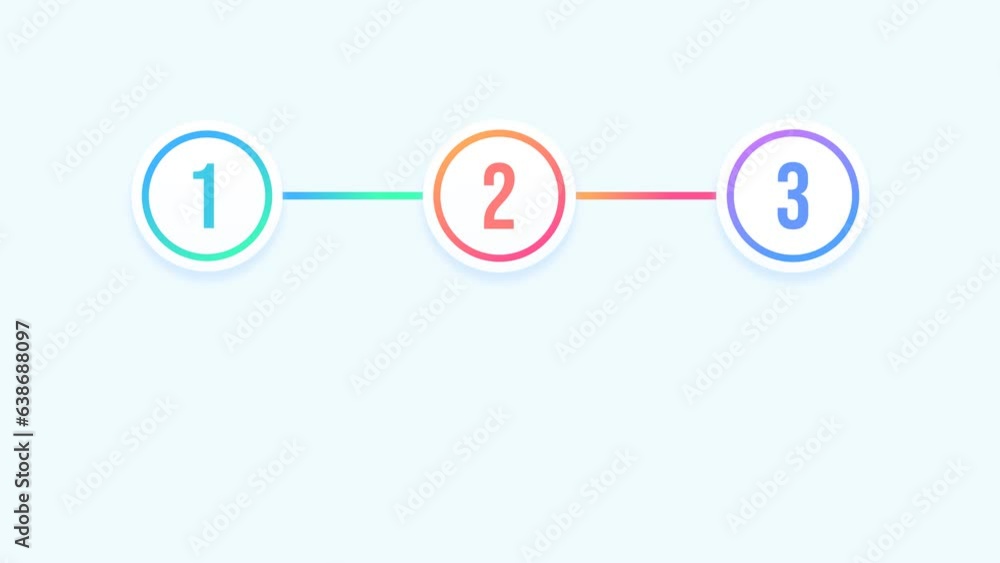 Infographic Process Three Step Elements Animation Stage or Instruction ...