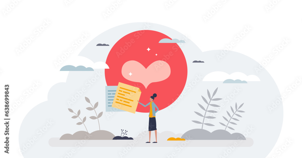 Positive affirmations as love letter from romantic affair tiny person ...