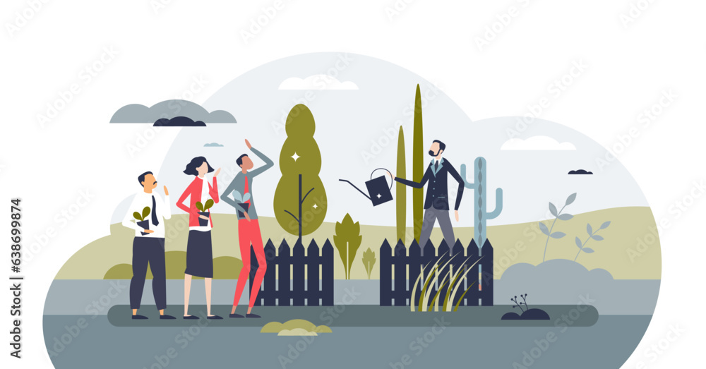 Talent acquisition and skilled employee development tiny person concept ...
