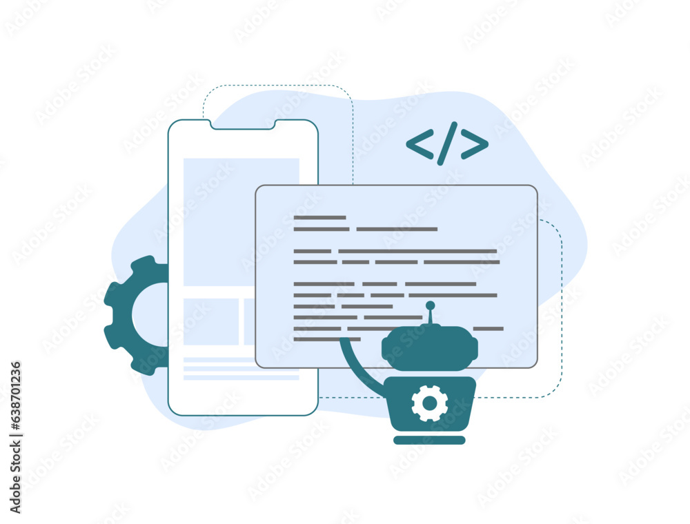 AI Coding Assistant Tools concept. Built generative AI-Powered mobile ...
