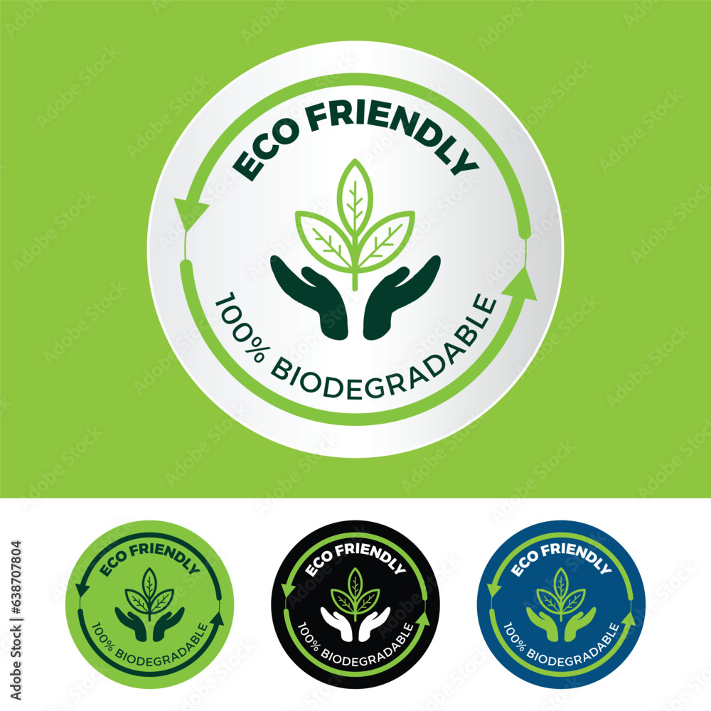 Eco Friendly Icon, 100% Biodegradeable, 100% Compostable, Eco Icon ...