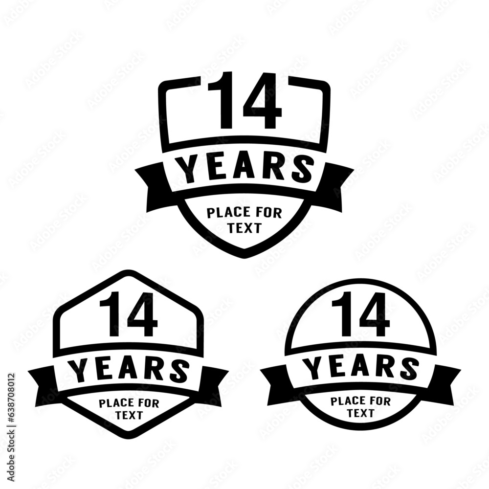 14 years anniversary celebration logotype. 14th anniversary logo ...