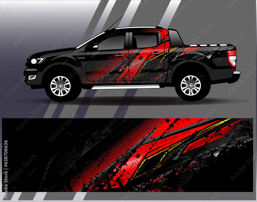 Race car wrap decal designs. Abstract racing and sport background for ...