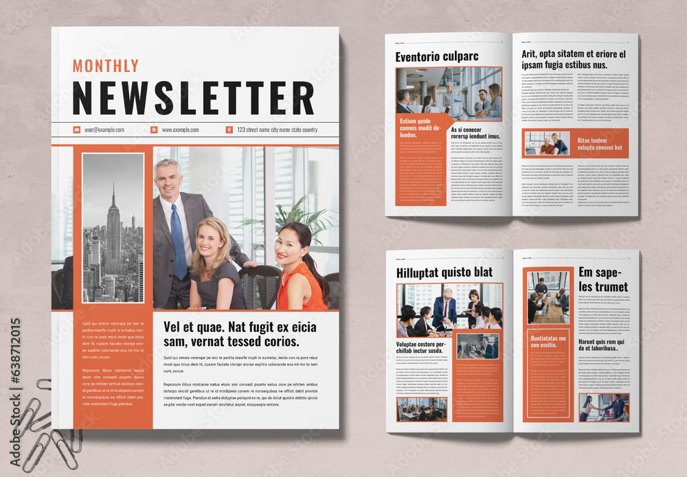 Monthly Newsletter Stock Template | Adobe Stock
