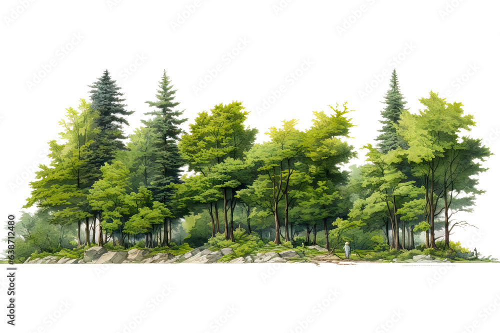 png transparent Cutout tree line. Forest and green foliage in summer ...