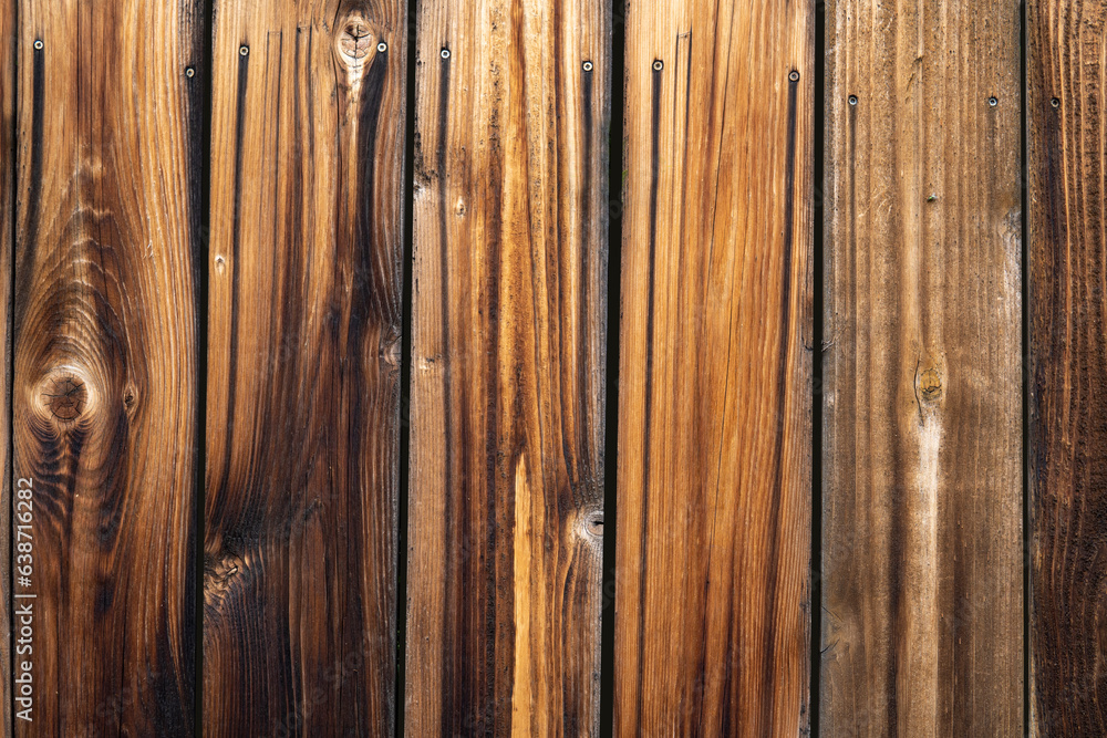 Burnt board wooden fence. Burnt wood plank texture background, rural ...