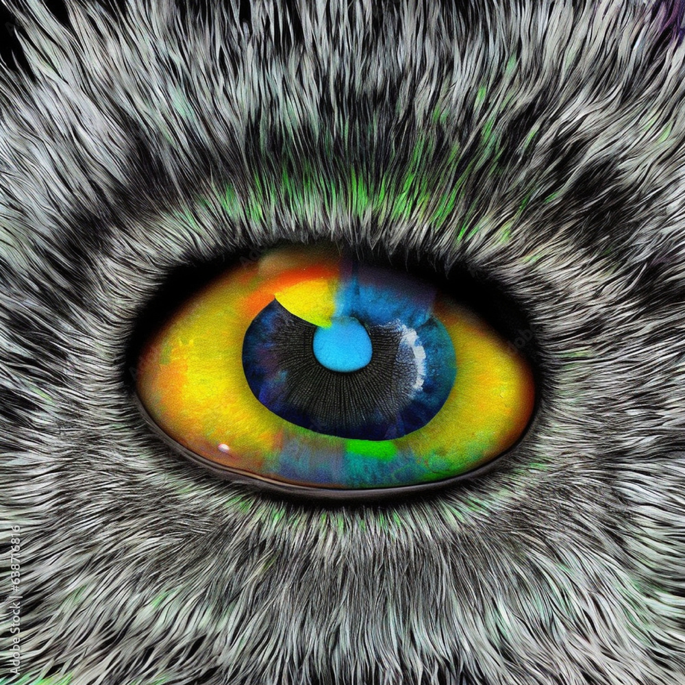 Picture a creature with a truly unique face, a blend of artistic ...