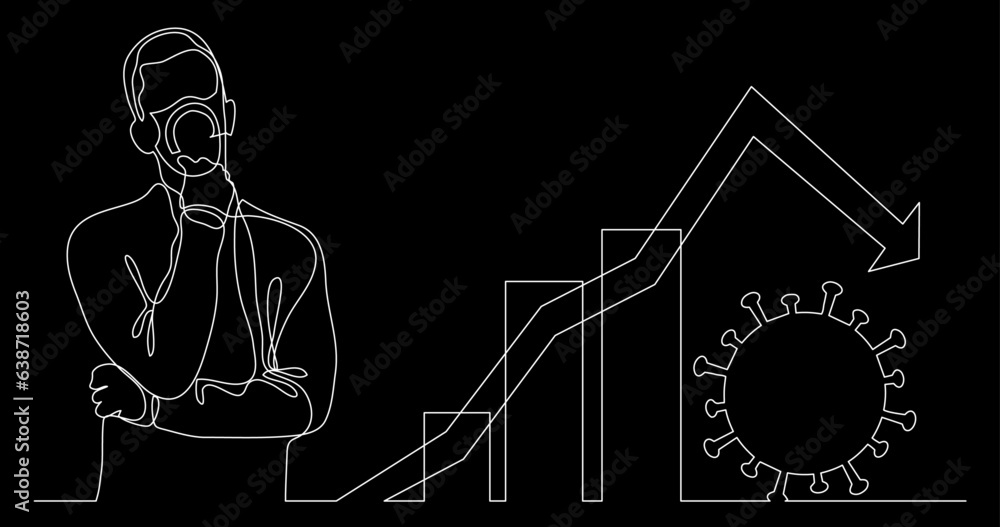 Vetor de continuous line drawing vector illustration with FULLY ...