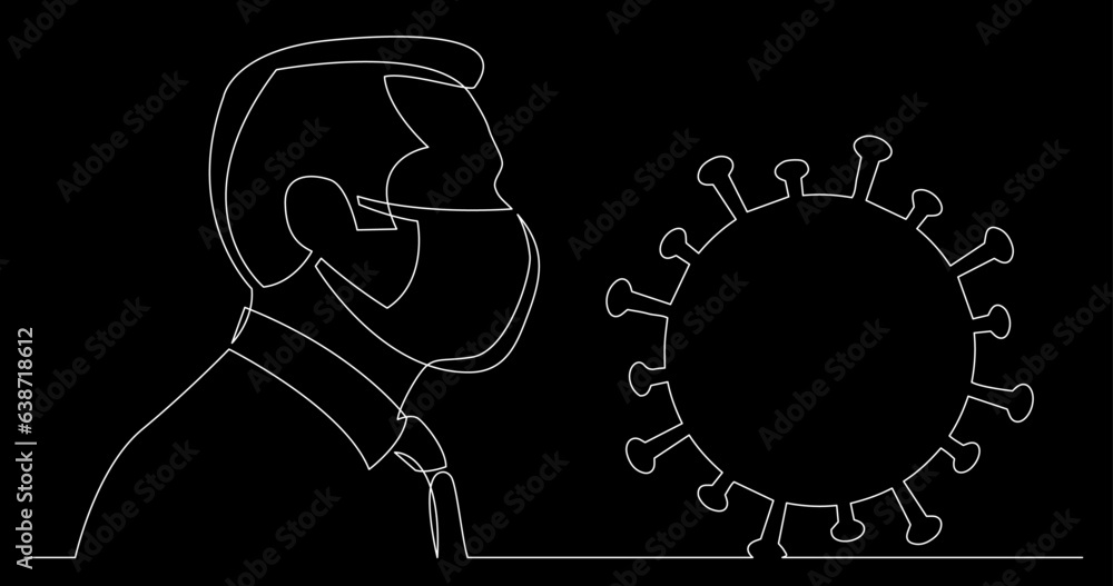 Vetor de continuous line drawing vector illustration with FULLY ...