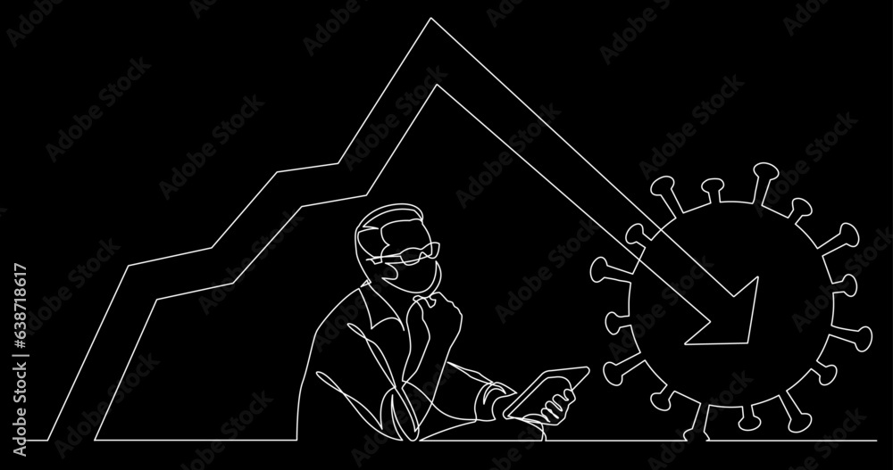 continuous line drawing vector illustration with FULLY EDITABLE STROKE ...