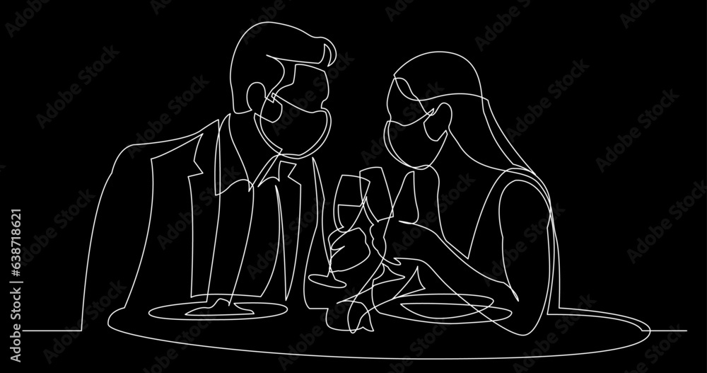 continuous line drawing vector illustration with FULLY EDITABLE STROKE ...