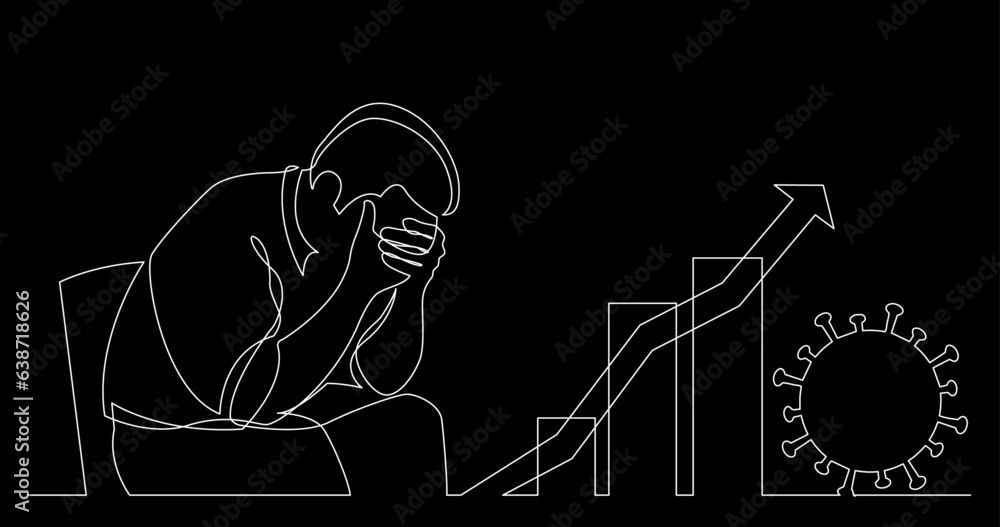 Vetor de continuous line drawing vector illustration with FULLY ...