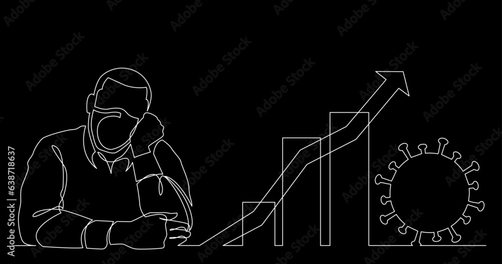 Vetor de continuous line drawing vector illustration with FULLY ...