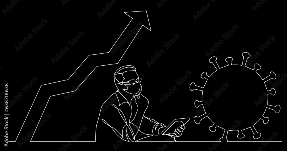 Vetor de continuous line drawing vector illustration with FULLY ...