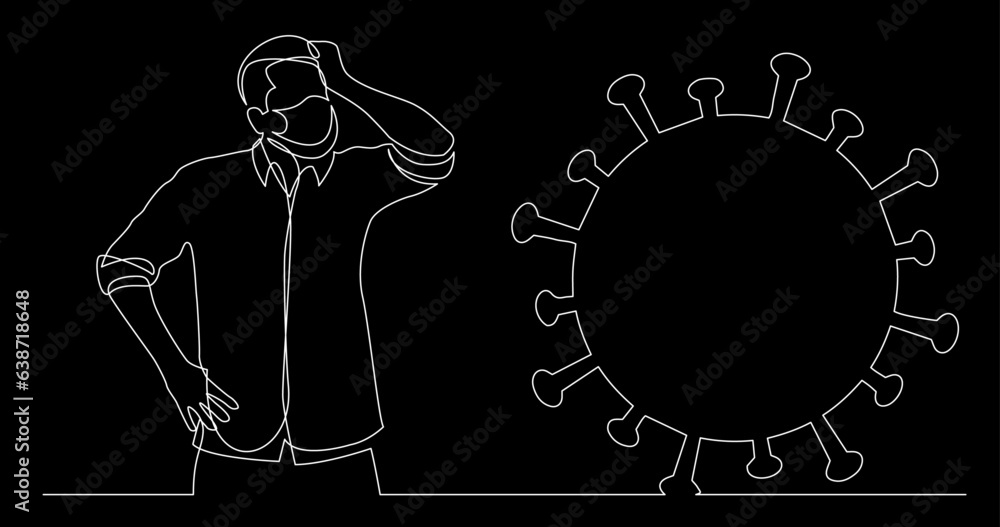 Vetor de continuous line drawing vector illustration with FULLY ...
