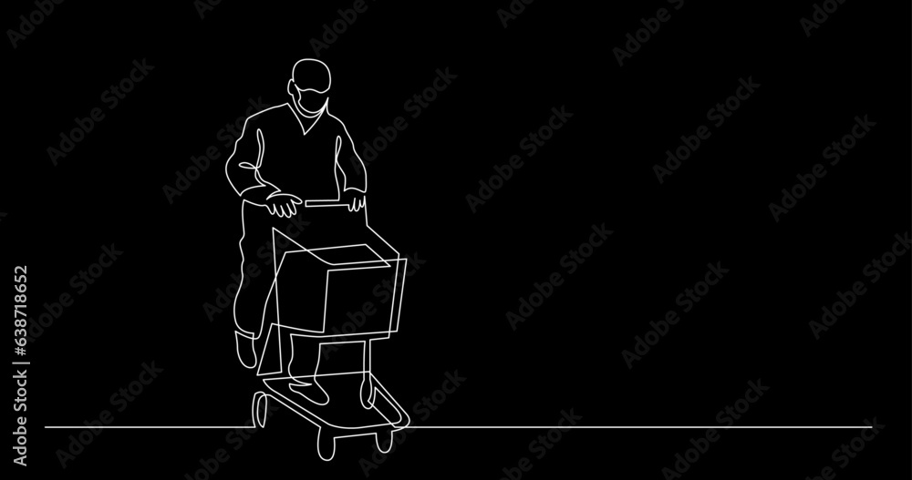 Vetor de continuous line drawing vector illustration with FULLY ...