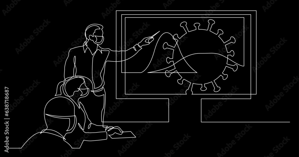Vetor de continuous line drawing vector illustration with FULLY ...