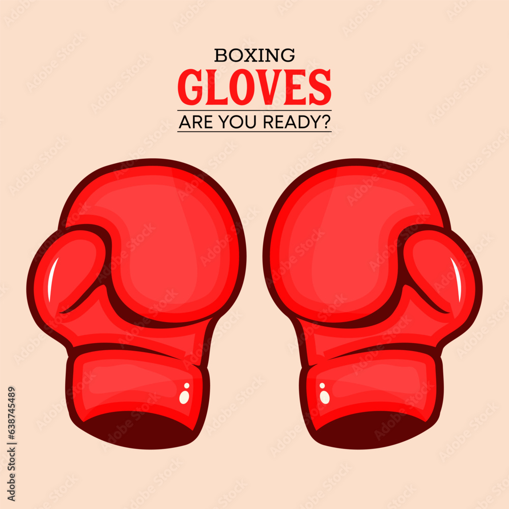 cartoon style boxing gloves vector design on a background Stock Vector ...