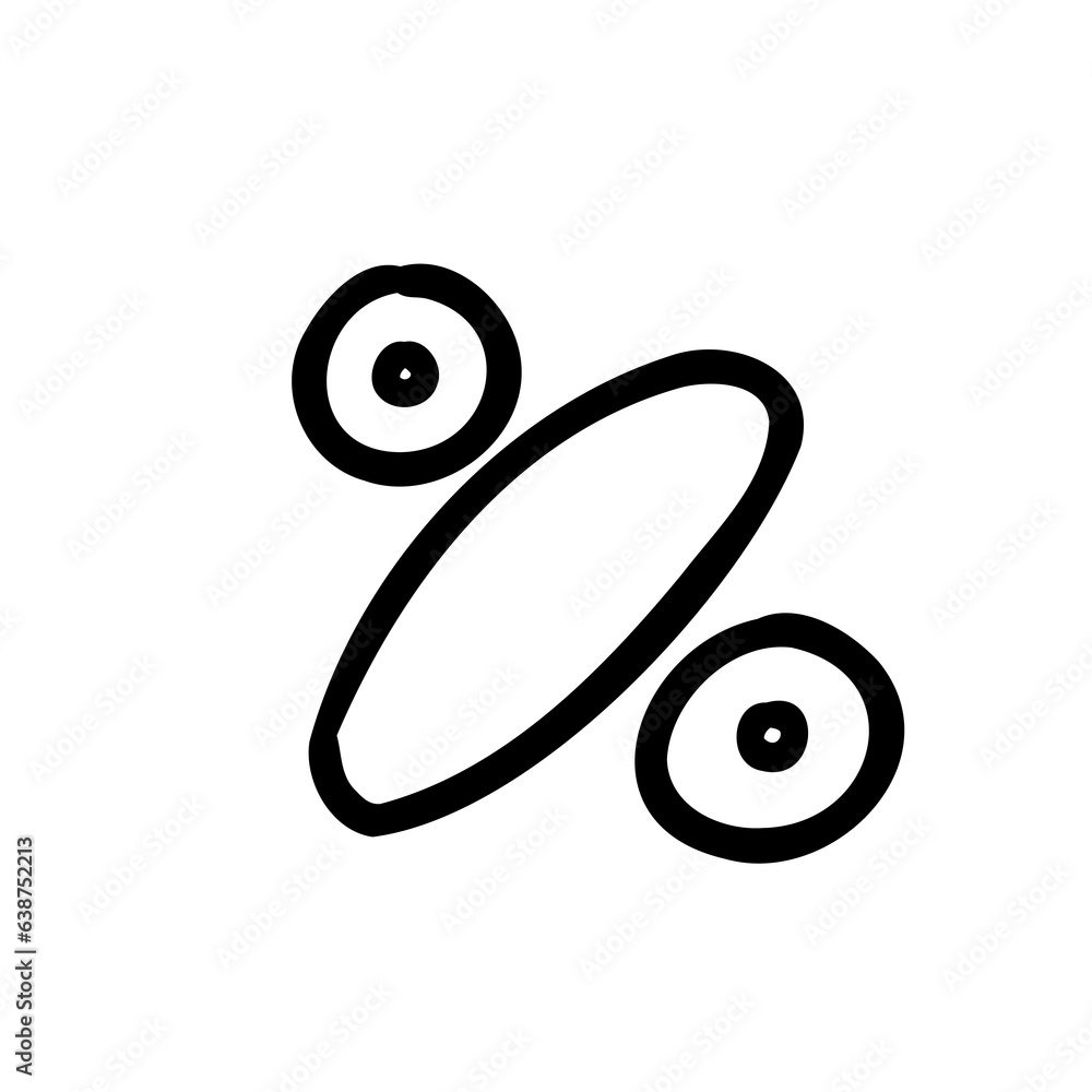Percent symbol outline font in outline bubble style isolated on white ...