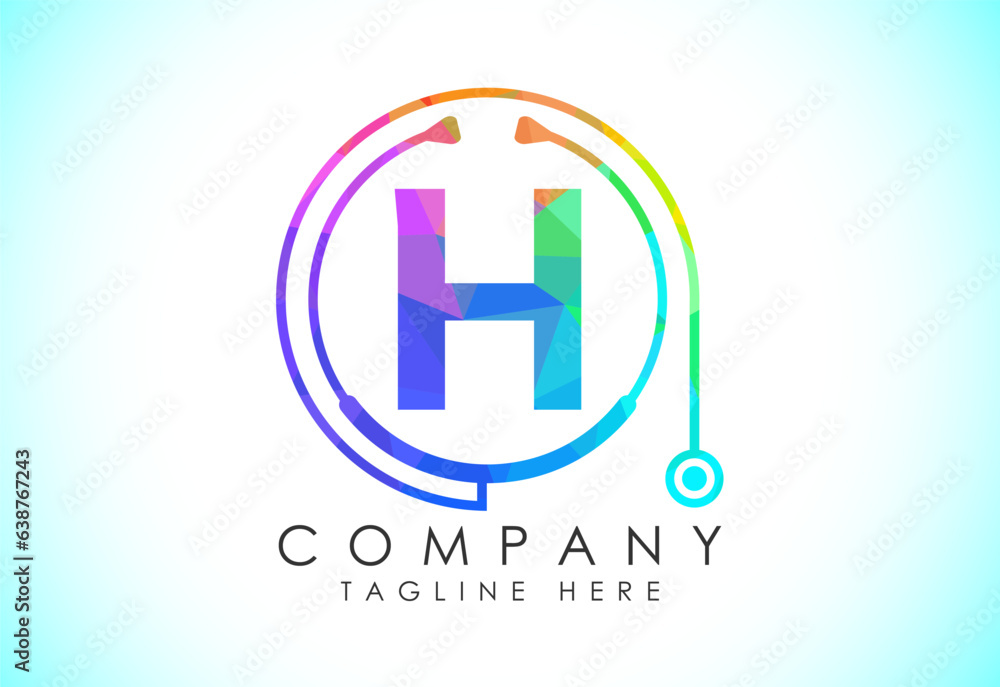 Initial English alphabet with doctor stethoscope. Vector stethoscope ...