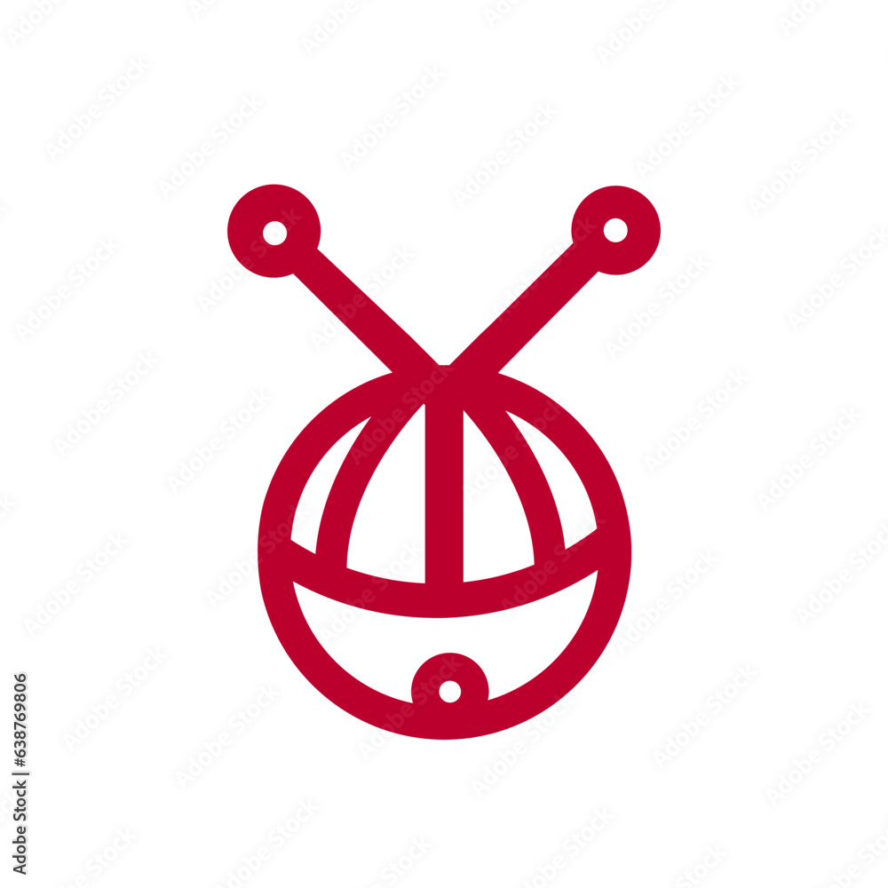 Cute animal mascot logo. Round head icon isolated on light background ...