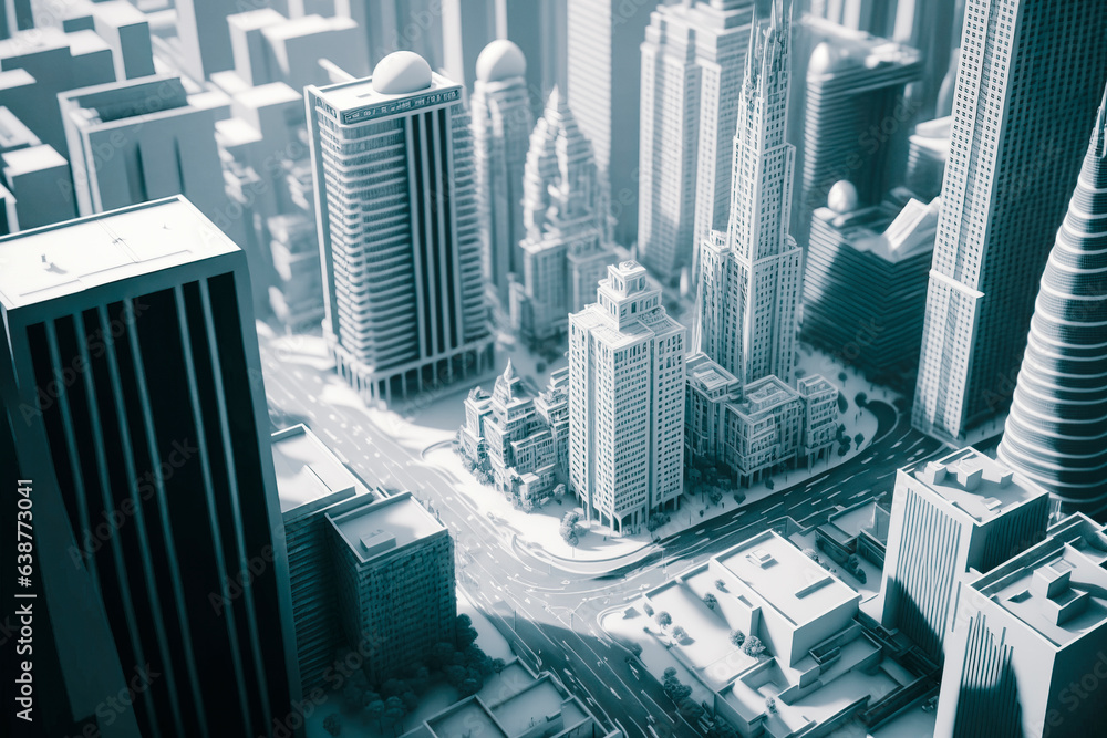 Isometric view of abstract 3d modern city downtown high rise modern ...