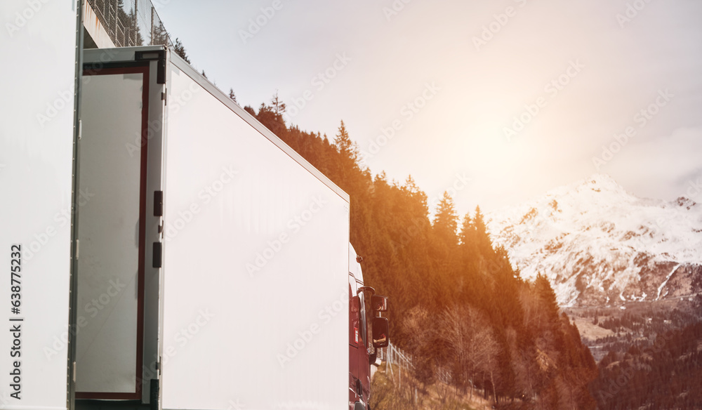 Freight delivery. Transport export industry. Container with loaded ...
