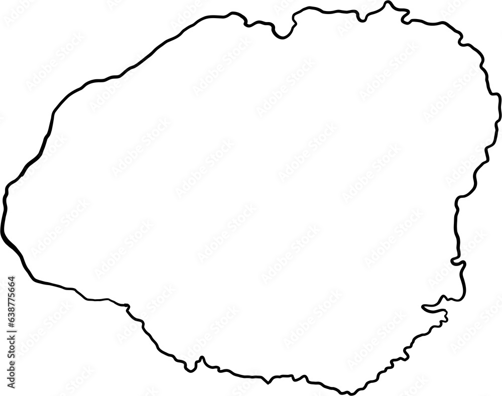 Poster doodle freehand drawing of kauai island map. – Wall Art | UkPosters