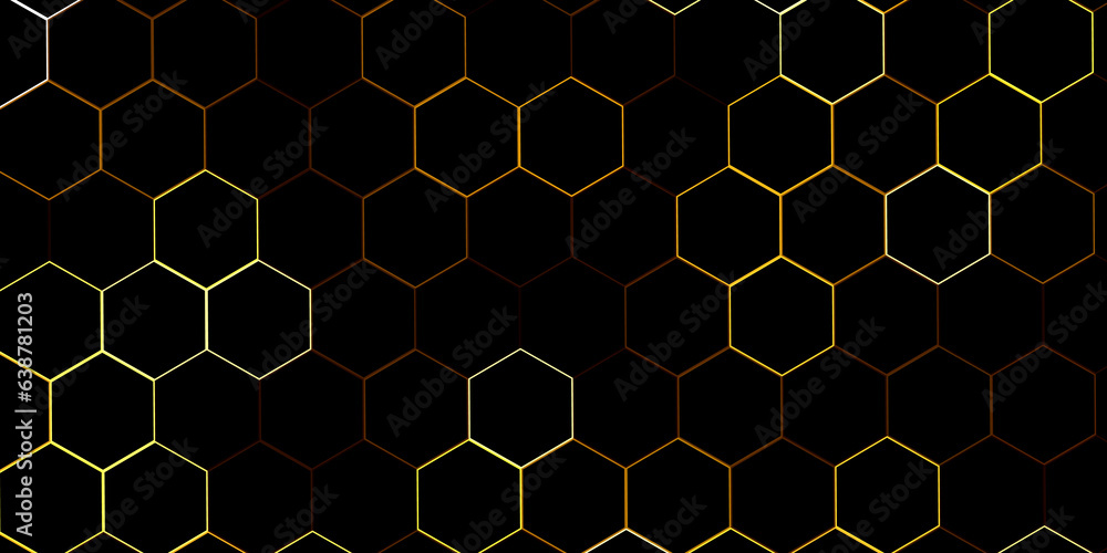 abstract black hexagon background design a dark honeycomb grid pattern. . Black geometric ...