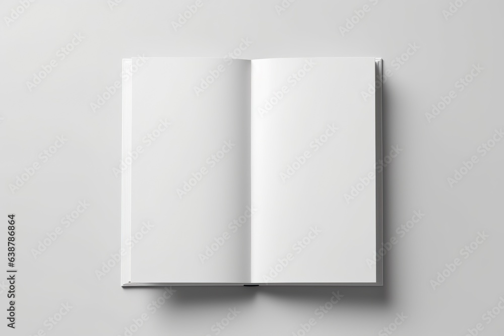 Blank opened book mockup, top view, isolated on white background. Stock ...