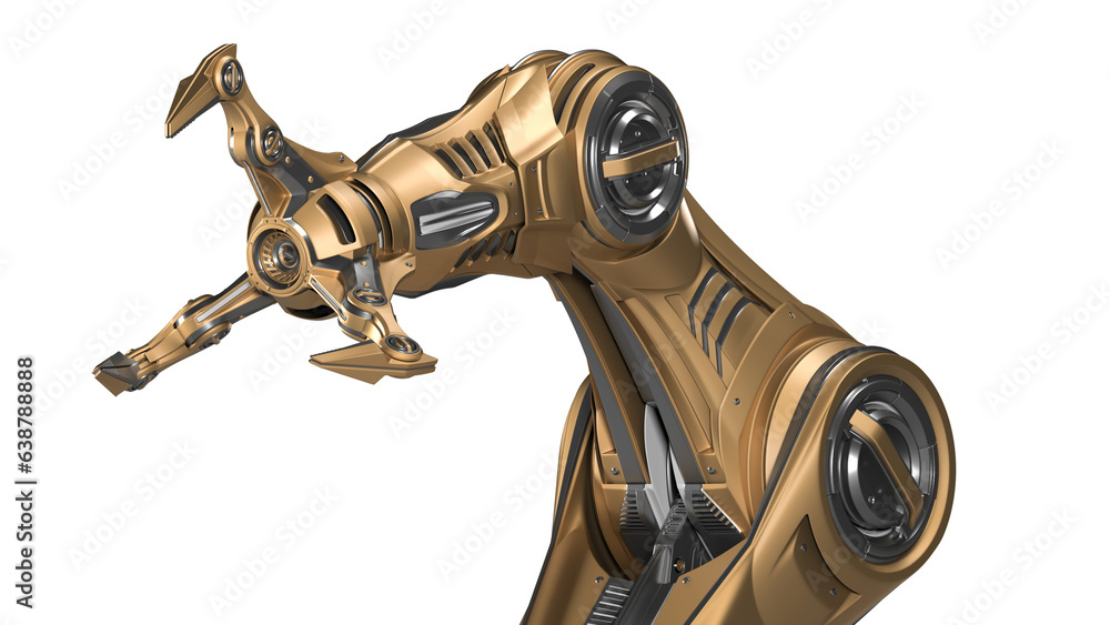 Sci-Fi robotic arm or detailed futuristic claw. Gripper manipulator or ...