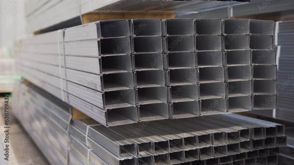 Metal profile C. Construction of a house. Construction of walls and ...