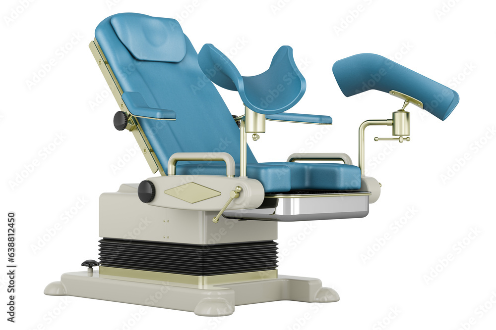 Examination chair for gynecology, urology and proctology. 3D rendering ...