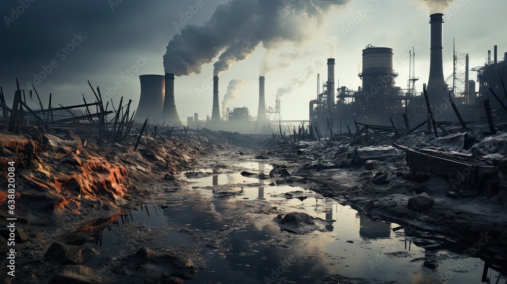 The world after nuclear war, nuclear pollution, nuclear waste water ...