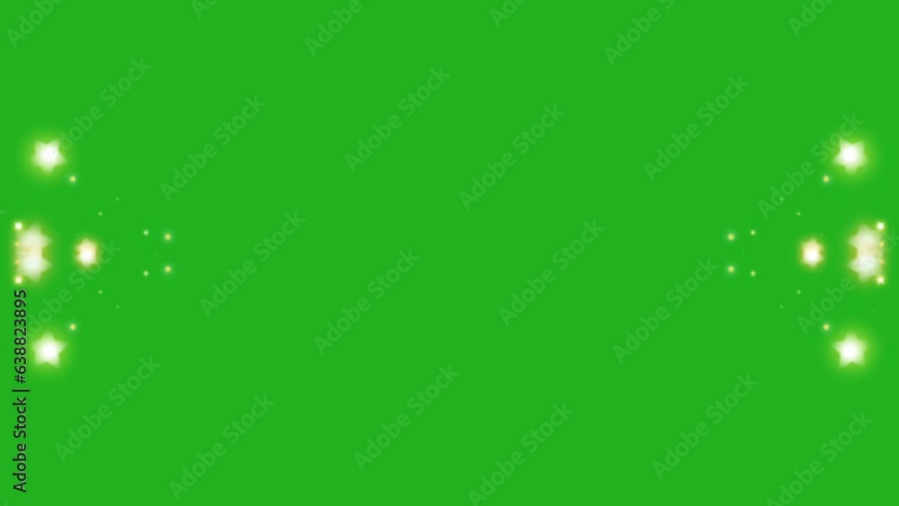 White star particles ball exploding on green screen background vídeo de ...