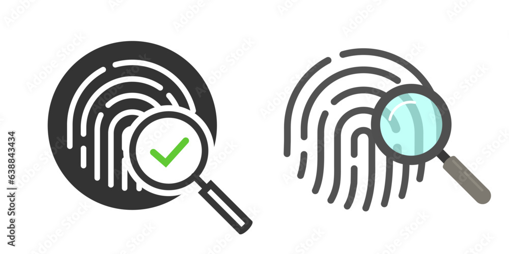 Biometric fingerprint data scan icon vector simple graphic, thumb ...