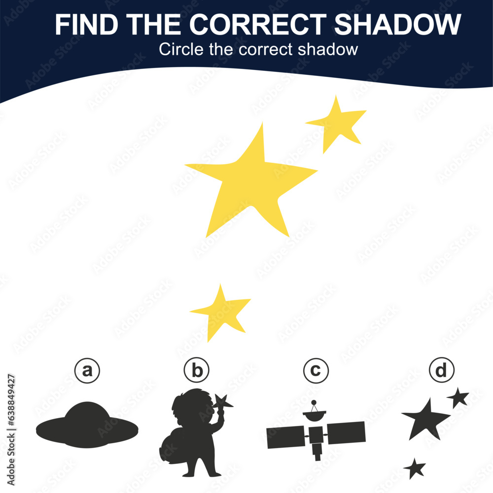 Find the correct shadow of stars, space and solar system theme ...