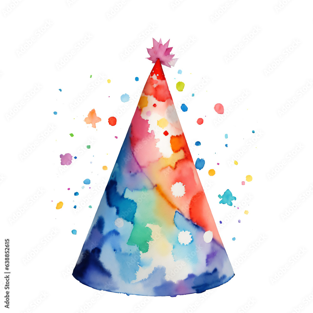 Watercolor Birthday Party Clipart, Graphics, PNG Transparent Background ...