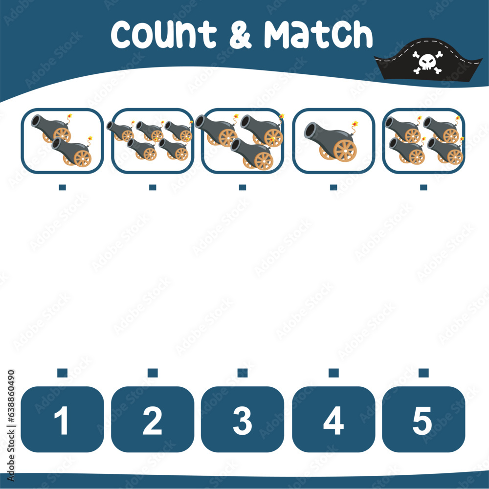Count and match together the fire cannonball with the number. Counting ...