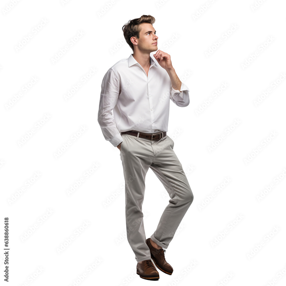 Thinking men, thinking men in typical posture, concentrated, men ...