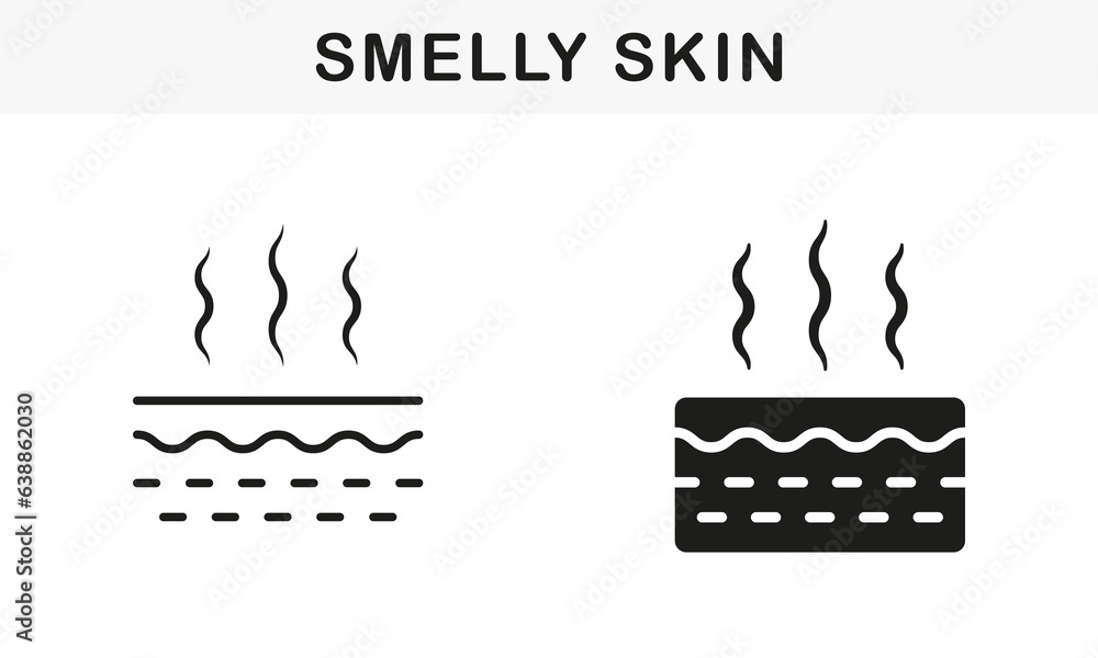 Skin Stink Hygiene Trouble, Body Reek Symbol Collection. Bad Skin Odor ...