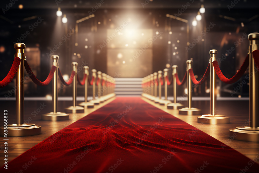 Red Carpet Roll-Out at Glamorous Movie Premiere Background Stock Photo ...