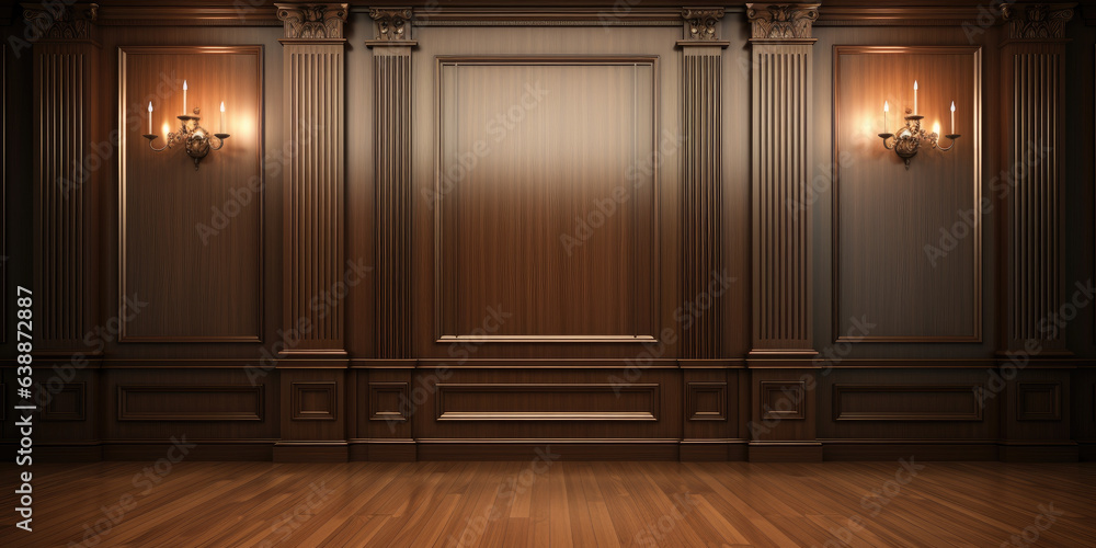 Classic premium luxury wood paneling wall background or texture. Highly ...