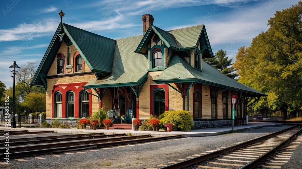 A historical train station, built between the years 1800 and 1900, that ...