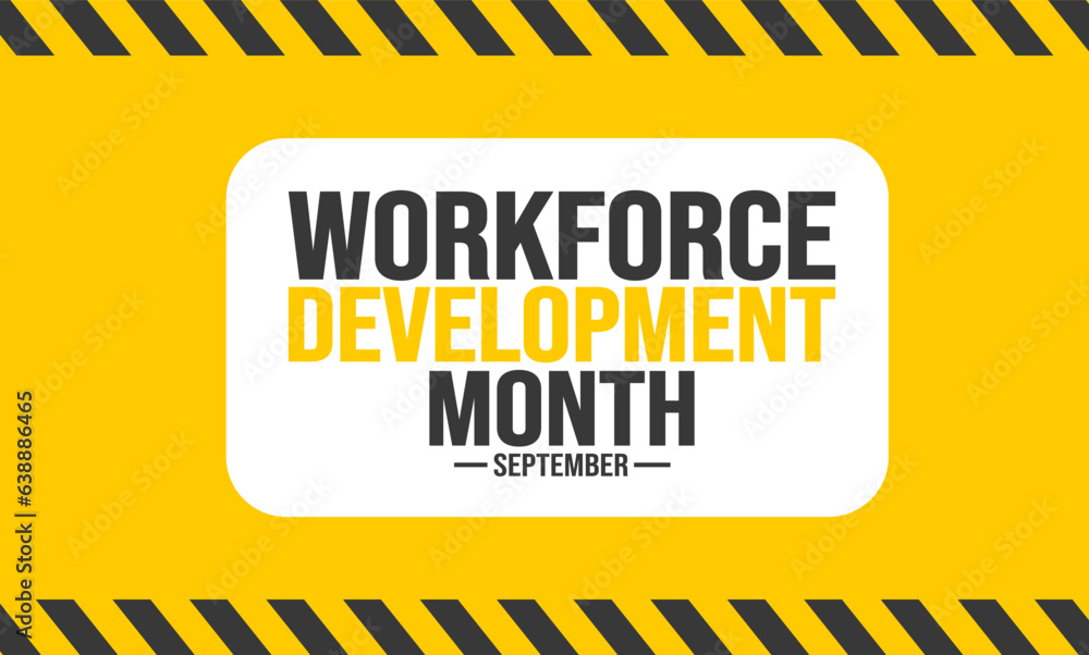 September is Workforce Development Month background template. Holiday ...