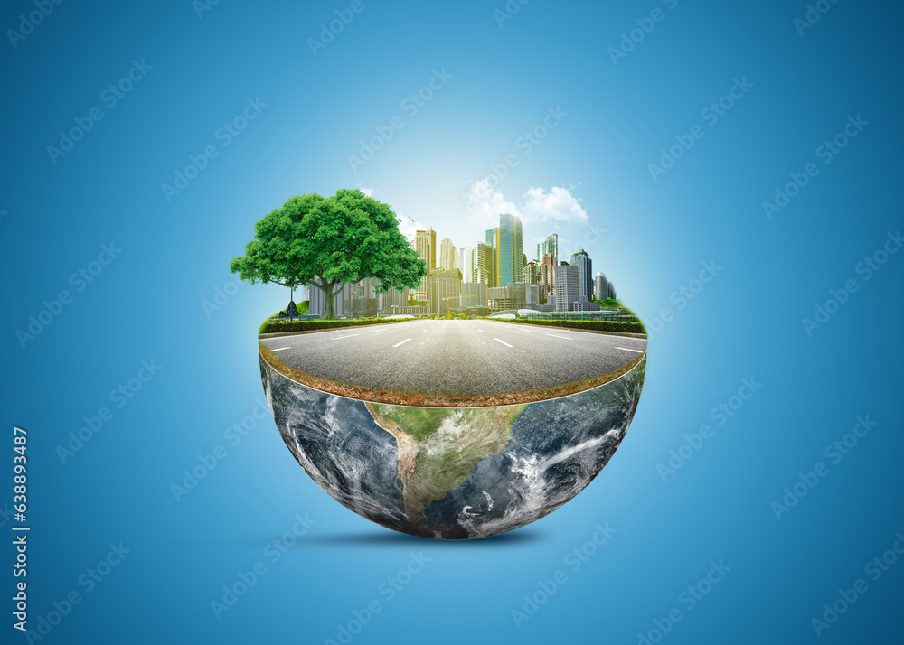 Eco concept. City of future. Save the planet concept. Earth Day. Earth ...