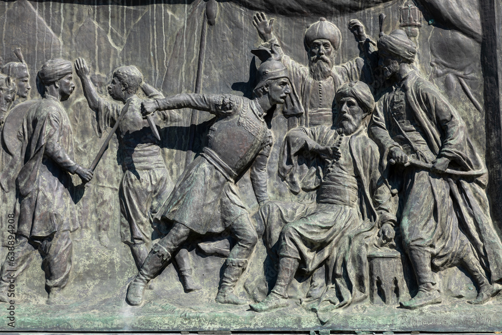 Miloš Obilić kills the Turkish Sultan Murat I in the battle of Kosovo ...