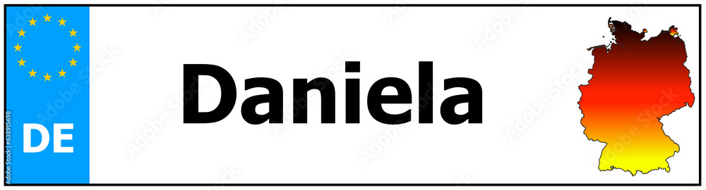 Car sticker sticker with name Daniela and map of germany Stock ...