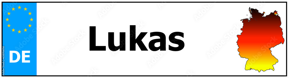 Car sticker sticker with name Lukas and map of germany Stock Photo ...